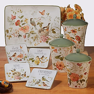 Certified International Nature's Song 38 oz. Soup/Pasta Bowls, Set of 4 Assorted Designs