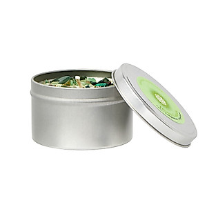 Heart Chakra Candle by New Moon Beginnings - Chakra Candles - Dried Flower, Herb, & Crystal Candles - Aromatherapy Candles - Soy Candle - 8oz Tin