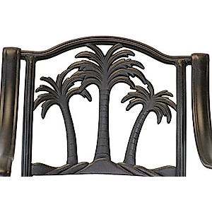 theWorldofpatio Palm Tree Cast Aluminum Powder Coated Barstool - Set of 6 - Antique Bronze