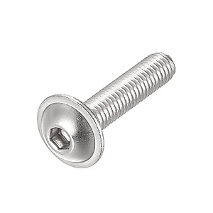 uxcell Flanged Button Head Socket Cap Screws, M5*22mm Hex Socket Drive Screw, 304 Stainless Steel Fasteners Bolts, Fully Threaded Machine Screw 50Pcs