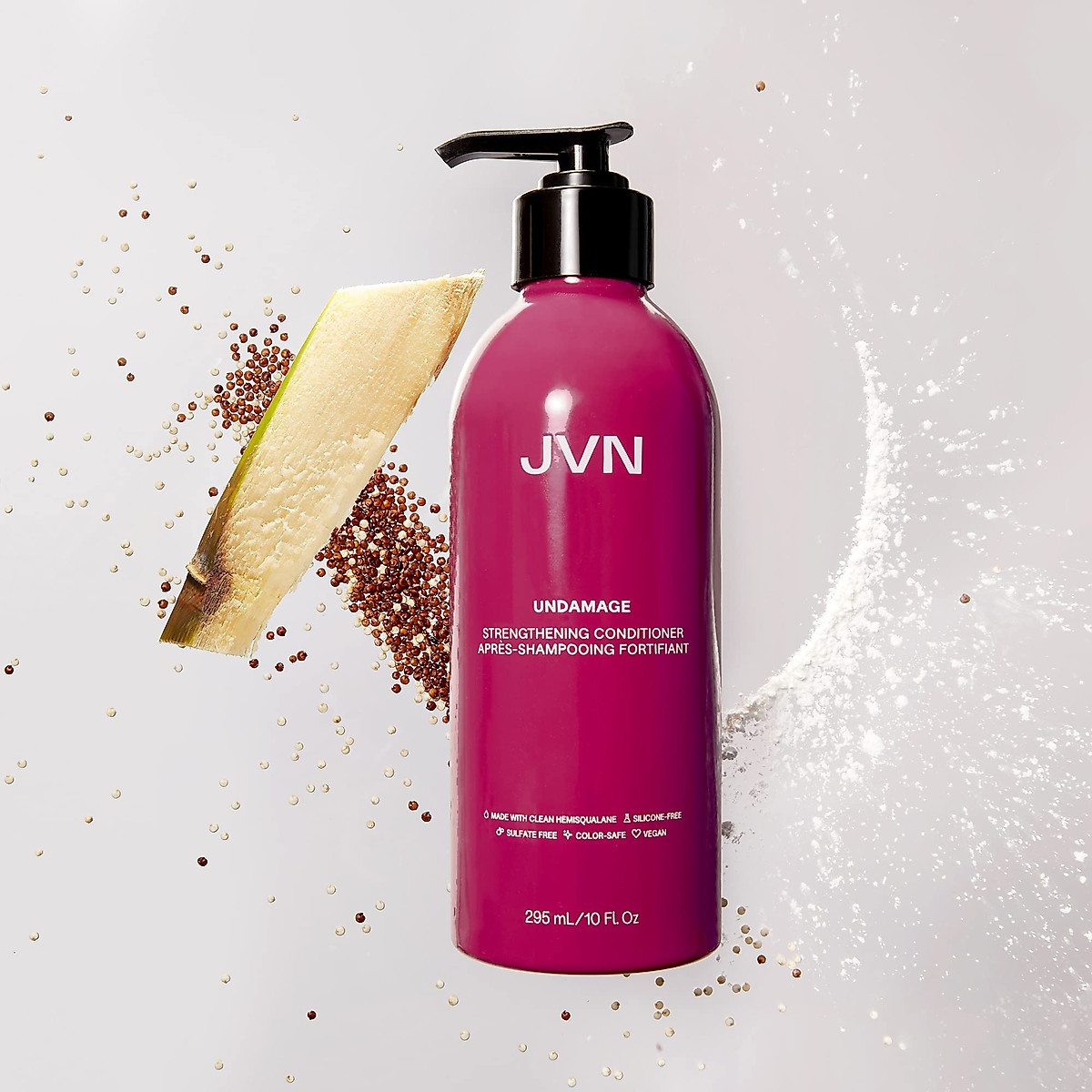 JVN Undamage Strengthening Shampoo & Conditioner Bundle, Undamaged Collection set for Dry Hair, Smooths Strands and Repairs Hair, Sulfate Free (10 Fl Oz)