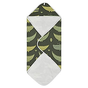 Cactus Cute Crocodiles Hooded Baby Towel Alligator Predator Animal Baby Bath Towel Unisex Toddlers Hooded Towels Cotton Boy Washcloths Girl Shower Towel for Infant Newborn 30 X 30 in