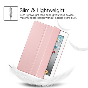 Fintie Case for iPad 4th Generation (2012 Model), iPad 3rd Gen (2012 Model), iPad 2 (2011 Model) 9.7 inch Tablet - Smart Slim Shell Translucent Frosted Back Cover Auto Wake/Sleep, Rose Gold