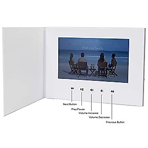 LuguLake 7" Video Greeting Card,Video Brochure for Father's Day Mother's Day, Christmas, Anniversary, Marketing Include 4G Memory and Rechargeable Battery LCD Screen Digital Brochures