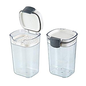Progressive International PKS-410 Prepworks ProKeeper Seasoning Keeper Spice Airtight Food Storage Containers, Clear (2 Pack)