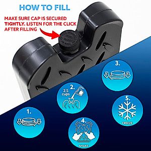 Kona Black/Ice 2 Pound Ice Packs for Coolers - Long Lasting Design - Refreezable Reusable Cooler Ice Pack (4)