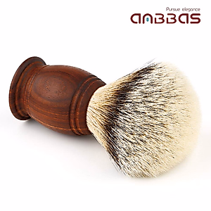 Anbbas 4.9inches Giant Shaving Brush Silvertip Badger Hair Quality Rosewood Handle, Perfect with Shaving Soap Cream, DE Straight Razor for Mens Close Shave