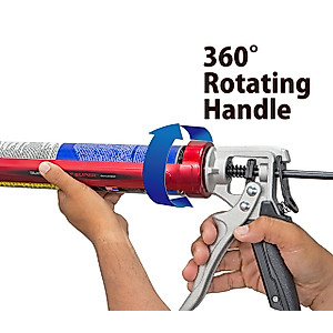 TAJIMA Caulk Gun - 1/10 Gallon (10 oz) Convoy Super Caulking Tool with Rotating Cradle & Auto Flow Stop - CNV-100SP