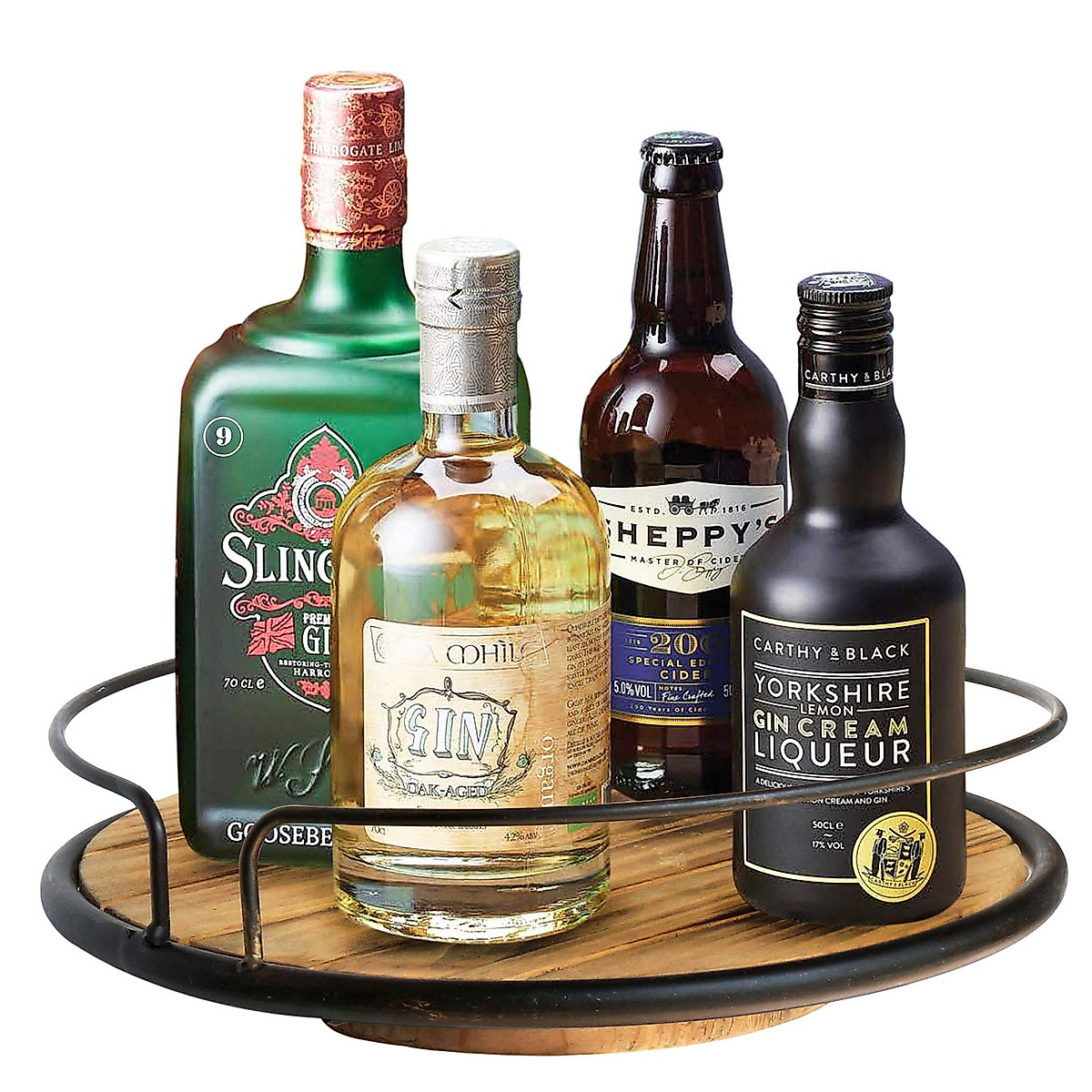 BOLUO Lazy Susan Organizer for Table Kitchen Countertop Turntable Small Farmhouse Wood Rotating Spice Rack 10 inch (LS02)