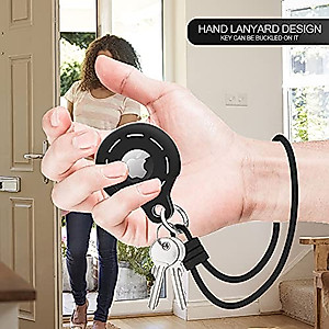 Teskyer 3 Pack Airtag Holder, Silicone Airtag Case, Anti-Scratch Shockproof Protective AirTag Keychain Accessories, Easy to Attach to Wallets, Keys, Pet Collars - Black