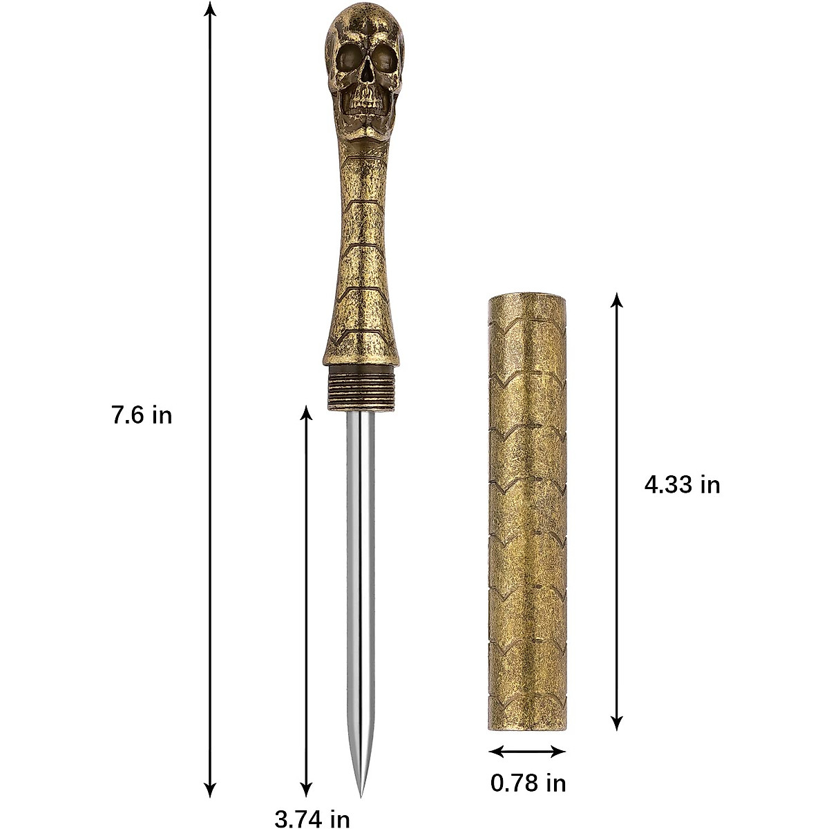 JINBAZO Ice Pick with Safety Cover, Pick Tool for Breaking Ice, Non-slip Antiskid Handle for Kitchen, Bars, Bartender, Camping (Bronze)