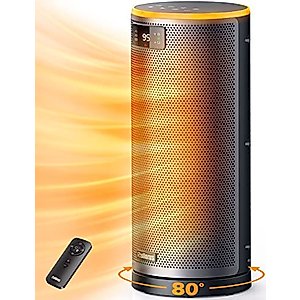 Rellorus Space Heaters for Indoor Use, 1500W Fast Heating Portable Electric PTC Ceramic Heaters, with ETL Certified, Remote, Thermostat, 80° Oscillating, Night Light, for Bedroom Large Room Office