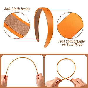 Janinka 36 Pcs Hard Headbands Bulk Plain Satin Headband Hard Headbands 1.2 Inch/ 3 cm Non Slip Ribbon Hairband DIY Hair Headband Holiday Costume Accessories for Women