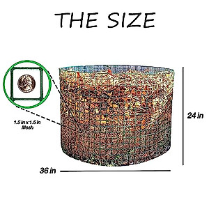 Outdoor Compost Bin, 2Pcs Large Expandable Garden Wire Compost Tumbler Bin for Composting Yard Waste, Kitchen Scraps, Grass Clippings(24in)