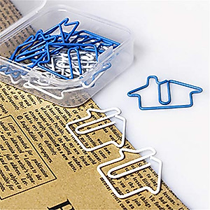 Small House Style Shaped Paper Clips Bookmarks Smooth Finish Fun Office Supplies for Kids School Student (32)