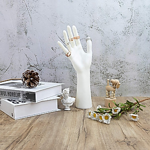 AUEAR, Female Mannequin Hand Display for Jewelry Holder Bracelet Necklace Ring Stand (White, 11"x7.3", 1 Pack)