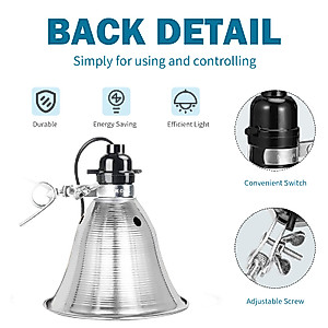 EP Clamp Lamp Light with Detachable 5.5 Inch Aluminum Reflector, 60 Watt E26 Socket (No Bulb Included), 6 Foot 18/2 SPT-2 Cord Cord, 2 Pack