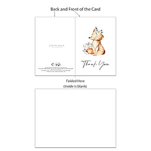 the lazy panda card company 20 x Watercolor Animal Thank You Cards with Envelopes