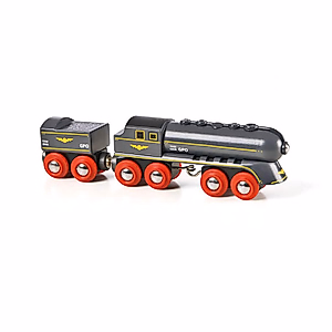 BRIO World - 33697 Speedy Bullet Train - Engaging 2-Piece Wooden Toy Train Set | Ideal for Kids Age 3+ | Enhances Motor Skills | Compatible Railway Toys | FSC Certified Materials