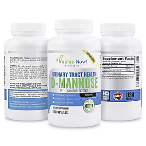 High Strength Pure D-Mannose with Cranberry Extract for Natural Urinary Tract Infections and UTI Support - Digestive Health - Immune System Support - 700mg - Non-GMO - 120 Pills