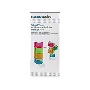 Storage Studios Trinket Tower, 4 Swivel Containers, 10.25 x 2.75 x 3.75 Inches, Multicolored, CH93395