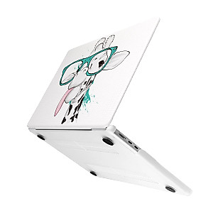 MEEgoodo for MacBook Air 13.6 inch Case 2024 2022 A3113 A2681 M3/M2 Chip, Crocodile Laptop Hard Shell Cases with Keyboard Cover & Camera Cover Compatible with MacBook Air M2 Case, Funny Giraffe