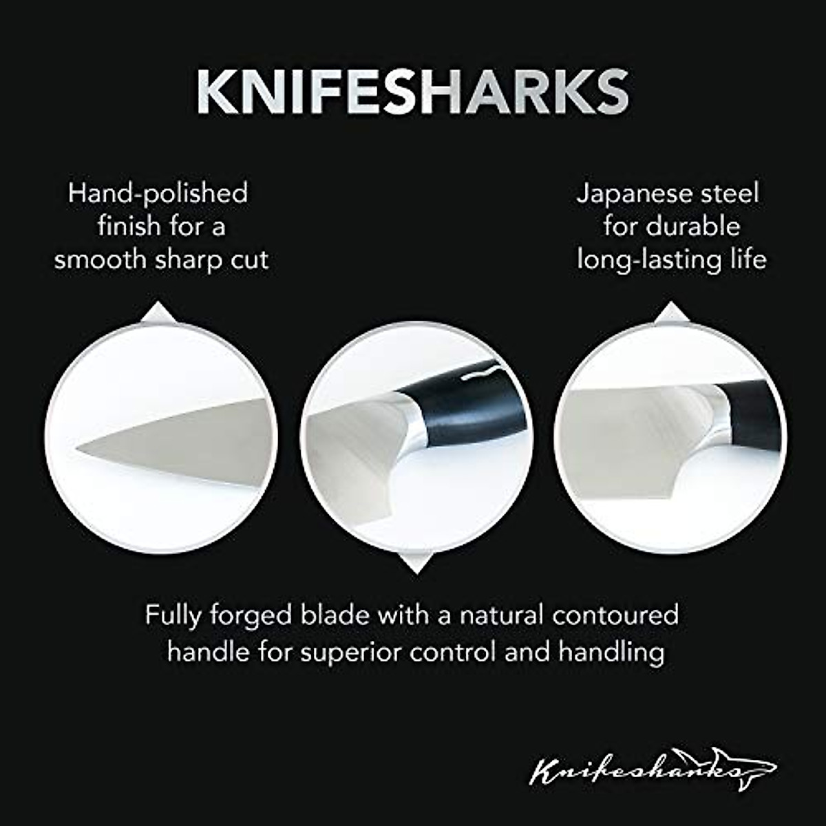 Knifesharks Chef Knife 8 inch - Japanese Super Steel - Razor Sharp, Superb Edge Retention, Rust-Proof, Stain & Corrosion Resistant Chefs Knives