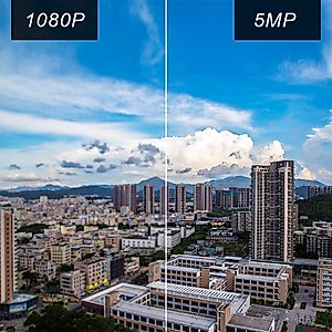SV3C 2 Pack 5MP Outdoor Home Security Cameras, Dual Band 2.4G 5GHZ WiFi Camera, Onvif IP Cam with Human Motion Detect, RTSP Browser View, 2-Way Audio, SD Card Record, Metal Shell Waterproof, LAN Port