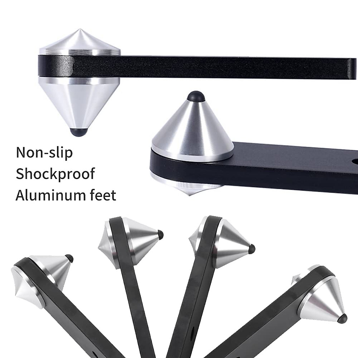 Tangxi 4PCS Speaker Shockproof Bracket, Adjustable Combined Type Audio Speaker Foot, Subwoofer Shockproof Spike Bracket for Modular Speaker, Speaker Base, Power Amplifiers
