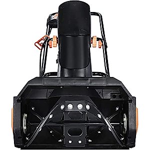 Snow Thrower, 18 Inch Electric Snow Blower, Steel Auger, 180° Rotatable Chute, Overload Protection, 13 Amp, Black & Orange a04