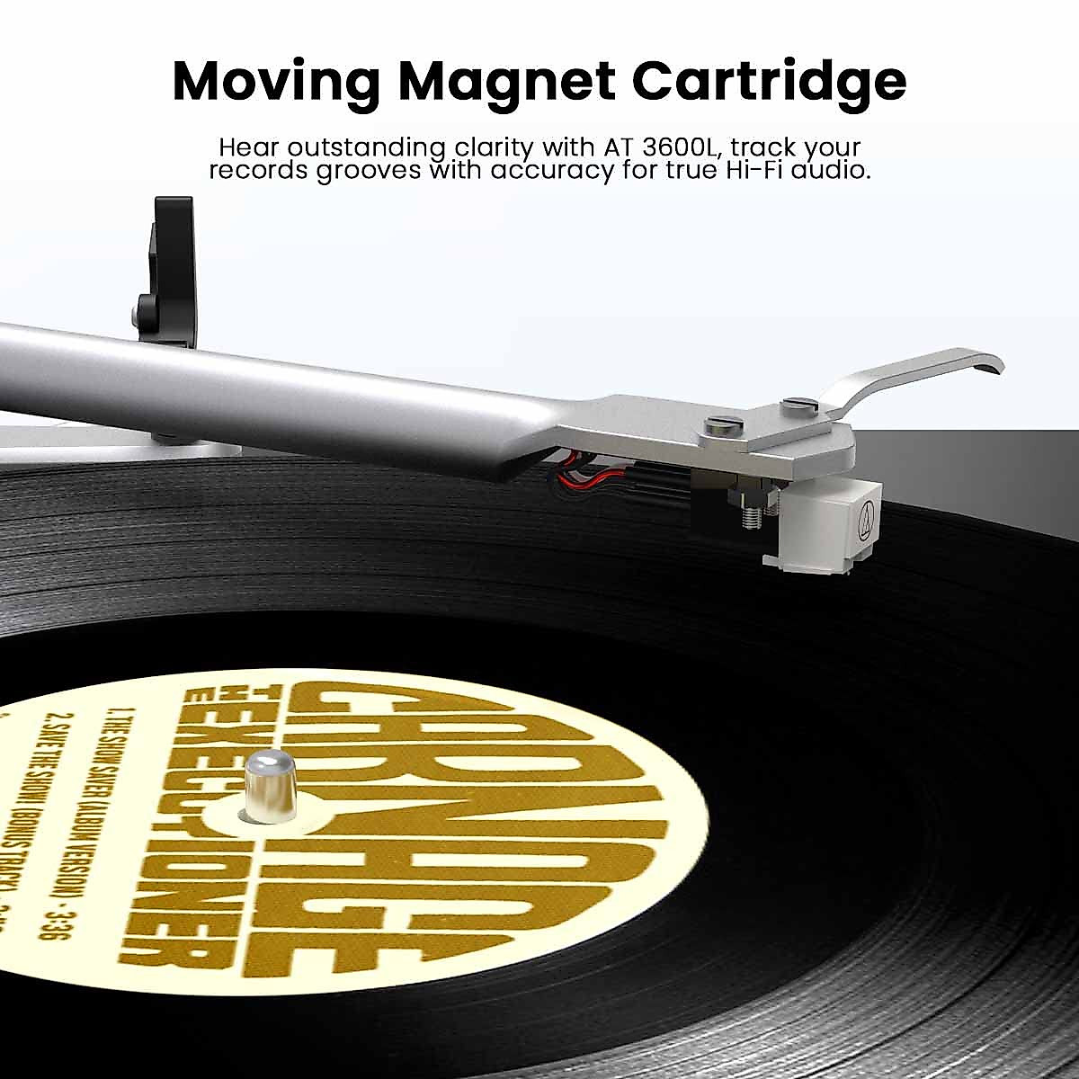 ANGELS HORN High Fidelity Vinyl Record Player, Bluetooth Turntable, 2 Speed Belt Drive, Built-in Preamp, Adjustable Counterweight,Magnetic Cartridge, Upgraded Version