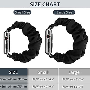 JIELIELE Compatible with Scrunchie Apple Watch Band 38mm 40mm 41mm 42mm 44mm 45mm for Women,Cute Wristbands Straps Elastic Scrunchy Band for iWatch Series 8 7 6 5 4 3 2 1 Ultra SE (S-38/40 SET-BG)