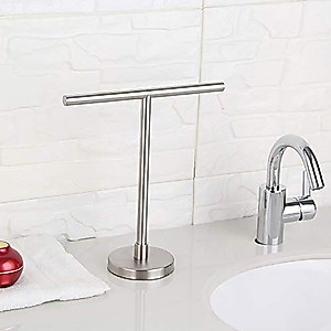 GERZ SUS 304 Stainless Steel Hand Towel Holder Standing Tree Rack for Bathroom Vanities Countertop, Brushed Finish