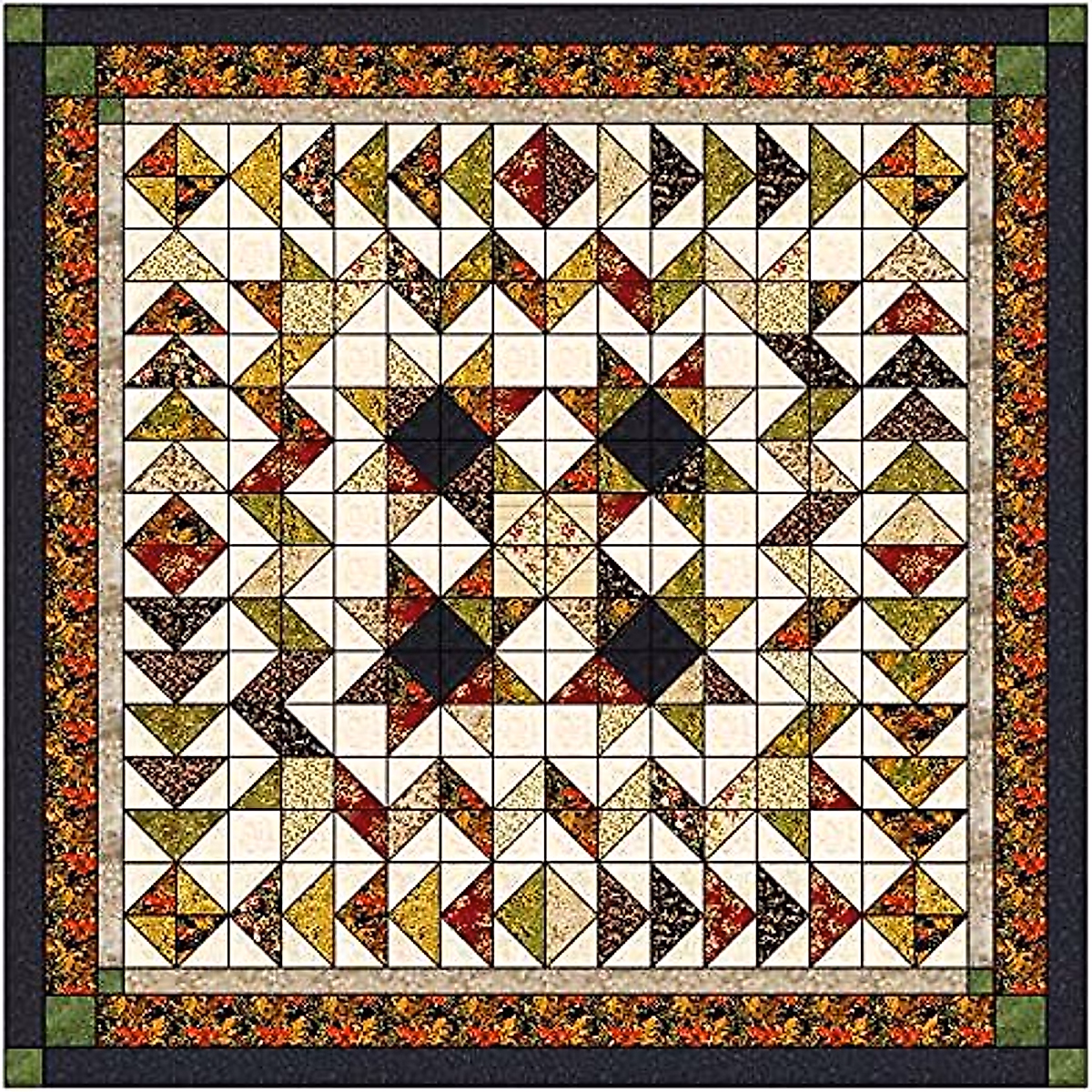 Material maven Easy Quilt Kit Autumn Radiance Beautiful Radiance Fabrics by Benartex Full Size, Aqua/Purples