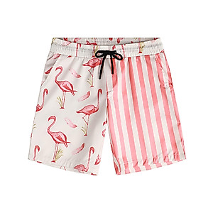 VATPAVE Mens Flamingo Hawaiian Sets Casual Short Sleeve Button Down Shirts Beach Outfits Large Pink Flamingo Shirt and Shorts