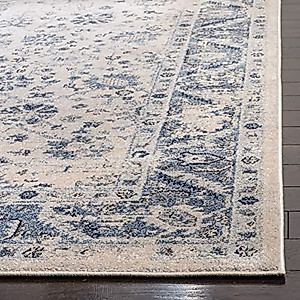 SAFAVIEH Charleston Collection Runner Rug - 2' x 12', Ivory & Blue, Oriental Distressed Design, Non-Shedding & Easy Care, Ideal for High Traffic Areas in Living Room, Bedroom (CHL413A)