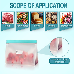 Temsy Reusable Snack Bags - 10pcs Reusable Snack Bags – Reusable Freezer Bags for Fruit, Veggies, Meat – Food-Safe Standup Storage Bags for Food with Ziplock Closure – Sustainable Option