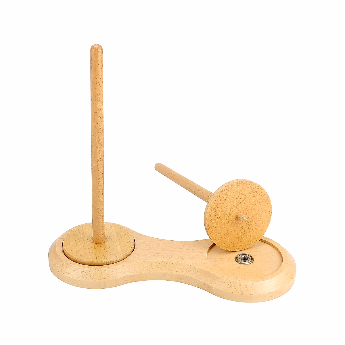 QWORK Weighted Double Yarn Ball Holder - Advanced Metal Twirling Mechanism - Knitting Crochet Spindle Dispenser for All Yarn Types