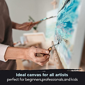 10 Pack Canvas Panels 16" x 12" Rectangle 40 X 30CM 100% Cotton White Blank Stretched Canvas Boards for Painting Craft Drawing Acrylics Canvas Art Board Acrylic Oil Paint DIY Kids Children Adults