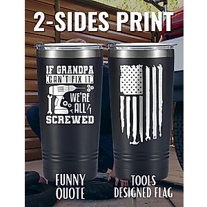 Onebttl Grandpa Gifts for Father's Day, Christmas, Birthday, 20oz Stainless Steel Tumbler with Lid and Straw from Granddaughter Grandson - Grandpa