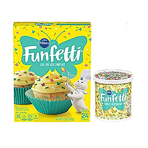 Pillsbury Easter Funfetti Cake Mix Kit! Spring Cake Mix With Candy Bits and Vanilla Frosting! Enjoy The Festive Colors And Delicious Flavor Of Spring Cake! Perfect For Easter Treat!