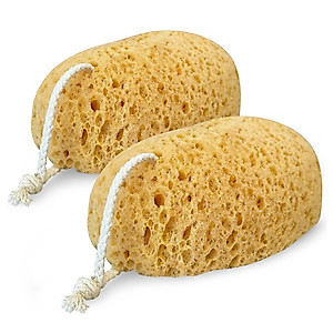 MainBasics Faux Sea Sponge, Exfoliating Body & Bath Sponge Large & Soft Shower Sponge, Foam Loofah - 2 Pack