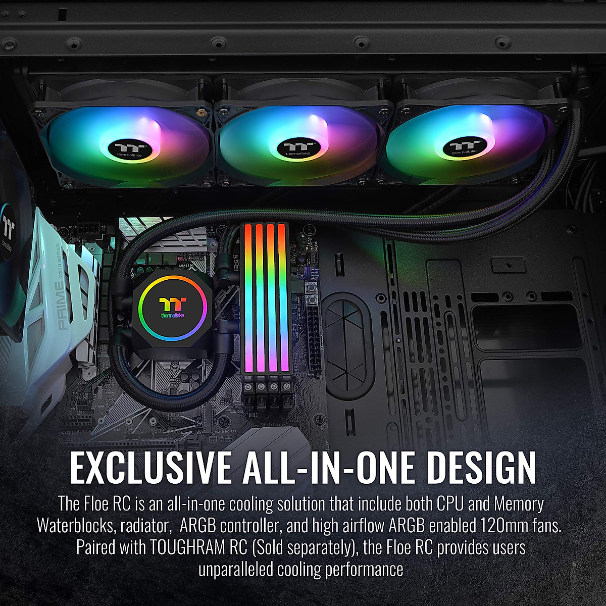 Thermaltake Floe RC360, AMD (AM5/AM4) / Intel (LGA 1700/1200), TT RGB Plus Software/Motherboard Sync ARGB Controlled, 360mm PWM All-in-One CPU & Memory Liquid Cooler CL-W290-PL12SW-A