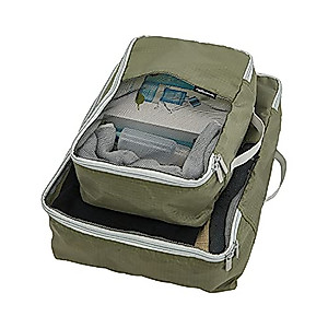 Wrangler 4 Piece Elysium Luggage and Packing Cubes Set, Olive Green