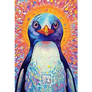 2024: A6 Wochentaschenkalender | 1 Woche auf 2 Seiten Terminplaner | Buchkalender im Mini Format | Weekly Planner Kalender | Jahresplaner Kalenderbuch ... & Kompakt | Bunter Pinguin (German Edition)