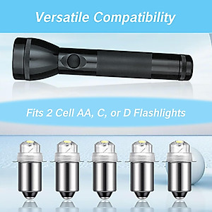 YAFIYGI 2 Pack Flashlight Bulbs 30 Lumen 3-Volt LED PR6 Replacement Bulb for Flashlights 3V Light Bulb Torch Flashlight Bulb with 10 Year Lifespan 41-1643 P13.5S 6000K