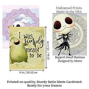 Silly Goose Gifts Nightmare Before Christmas Themed Character Wall Art Decor Baby Nursery Love (4pc Love Art Set)