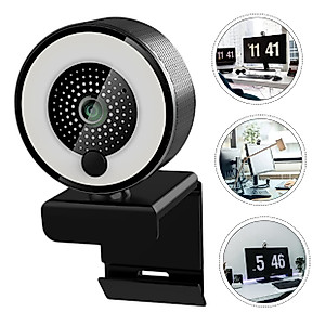 Hoement Camera Live Streaming Webcam 480p Webcam USB Recording Webcam Video Calling Webcam Desktop Computer Live Webcam Desktop Webcam with Microphone Aluminum Shell Laptop 1080p