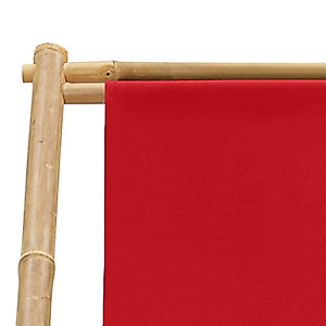 YAFF Deck Chair Bamboo and Canvas Red-3020