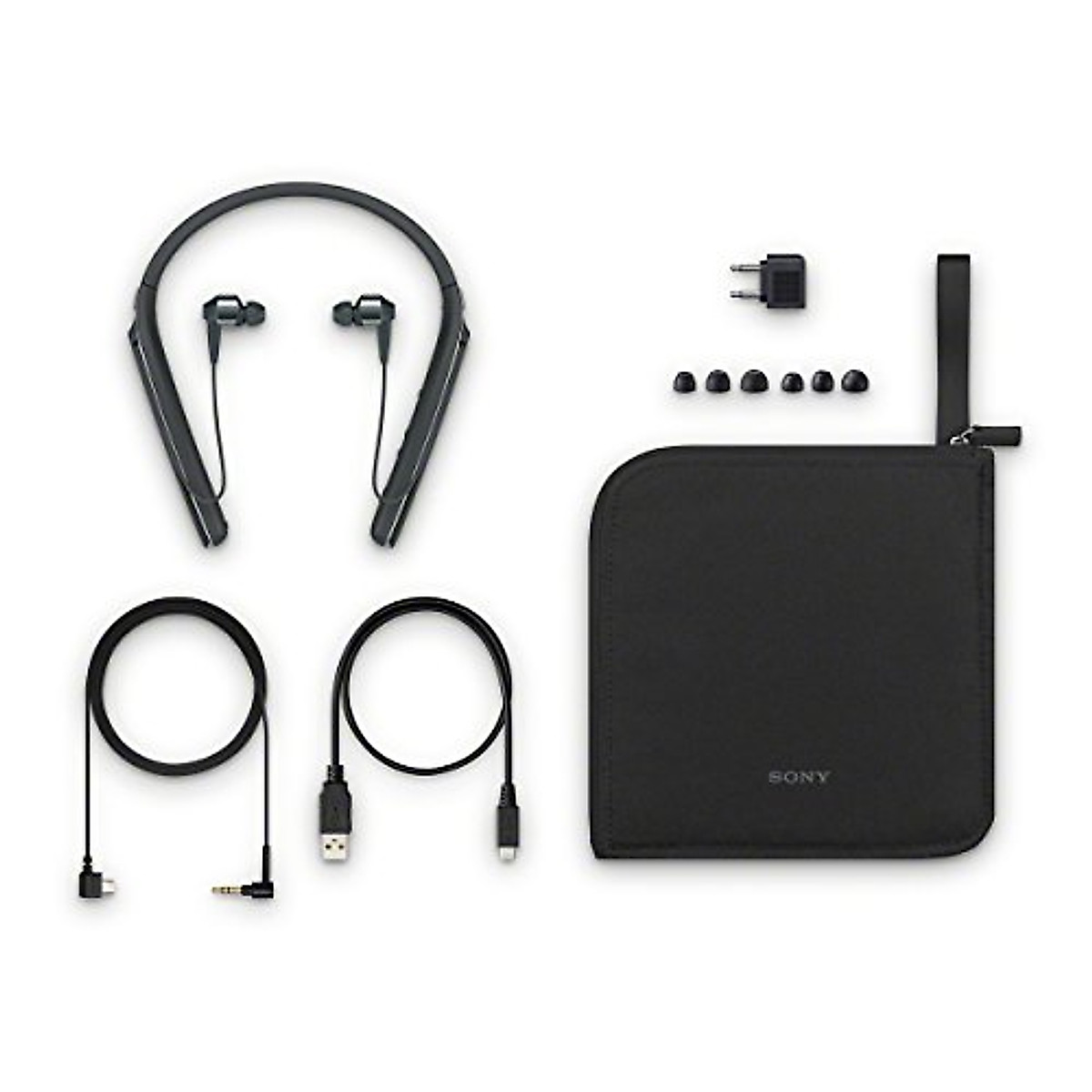 Sony Premium Noise Cancelling Wireless Behind-Neck in Ear Headphones - Black (WI1000X/B)